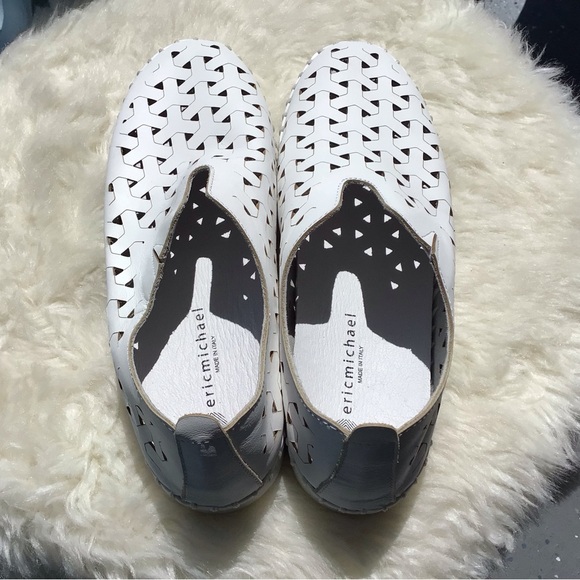 Eric Michael | Shoes | Eric Michael Made In Italy White Leather Graphic ...